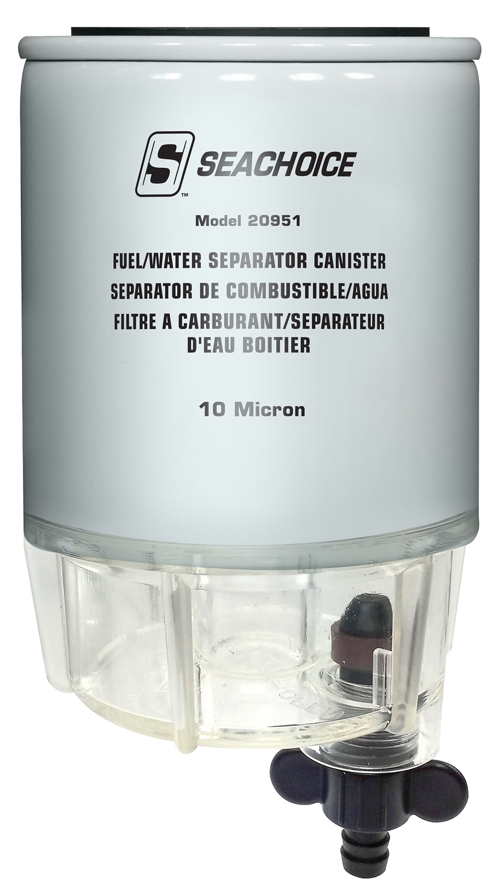 Seachoice 20931 10 Micron Fuel/Water Separating Filter With See Thru ...