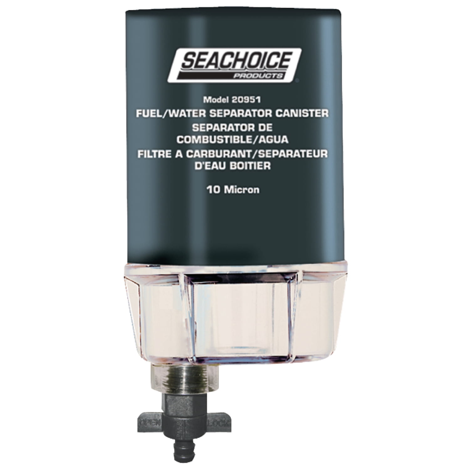 Seachoice 20931 10 Micron Fuel/Water Separating Filter With See Thru ...