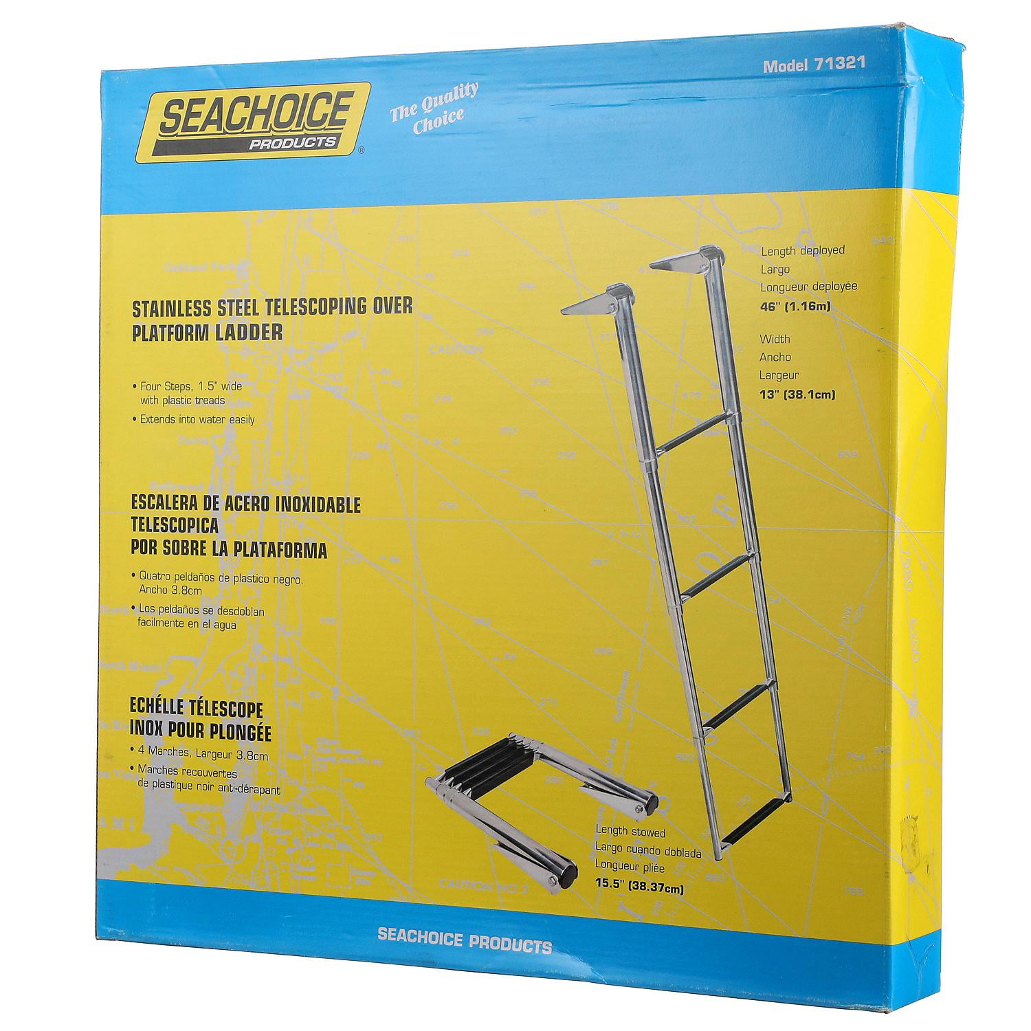 Seachoice Swim Platform Ladder 4-Step 50-71321 | S25 - Walmart.com