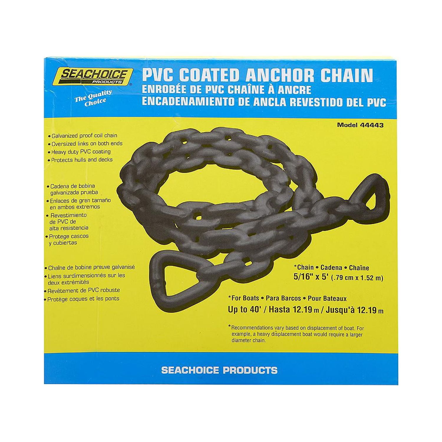 Seachoice 44443 Black Anchor Chain, 5/16 In. X 5 Ft. - Walmart.com