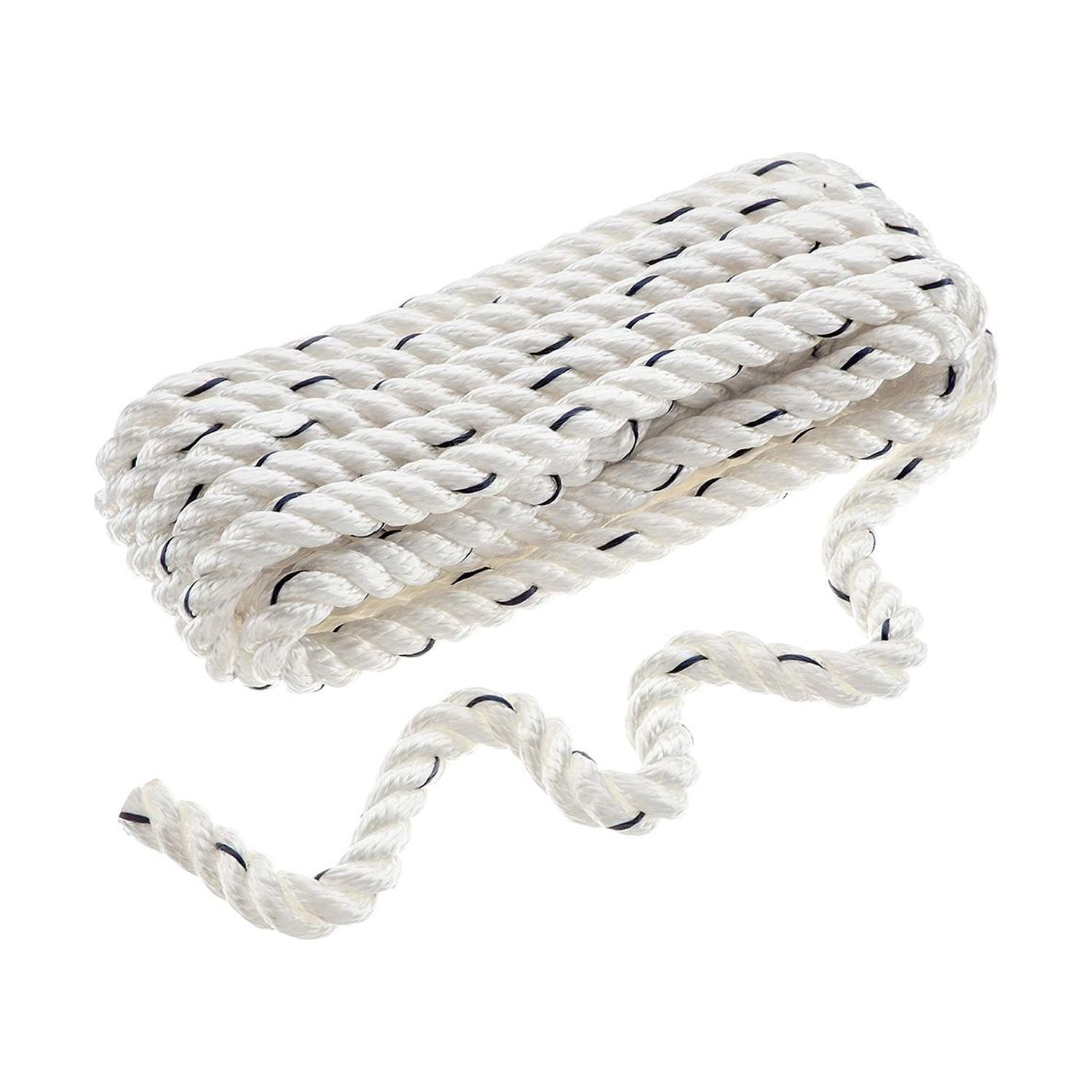 Seachoice 47551 Premium 3-Strand Twisted Nylon Dock Line With Tracer ...