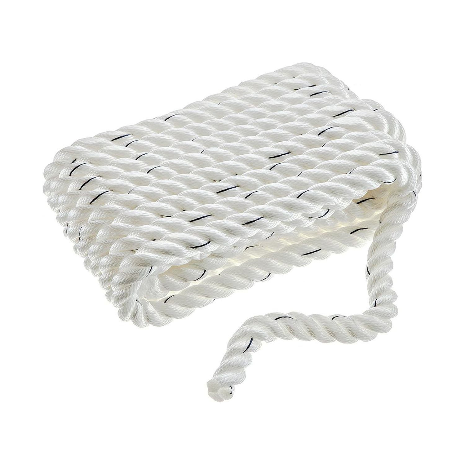 Seachoice 47631 Premium 3-Strand Twisted Nylon Dock Line With Tracer ...