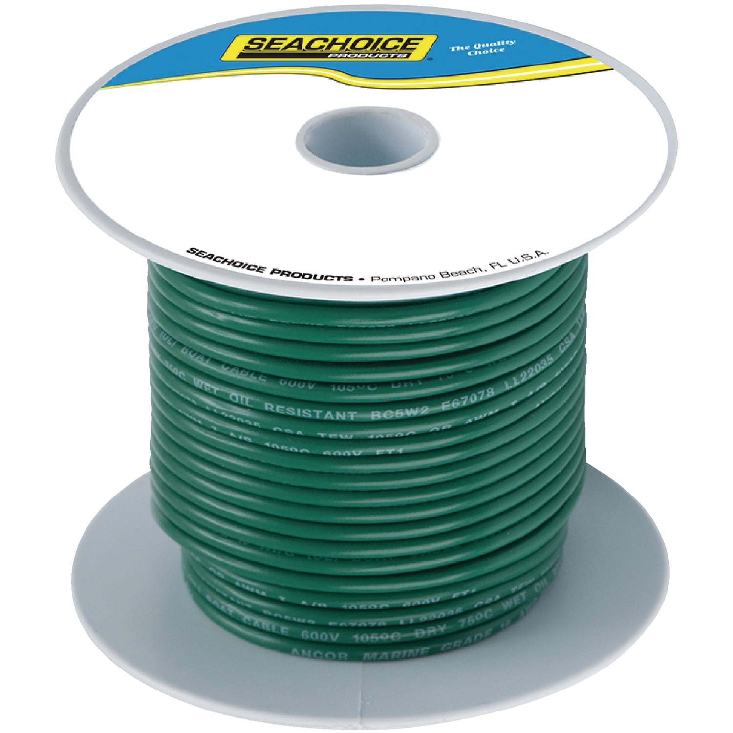 Seachoice 63056 Tinned Copper Marine Wire, 8 AWG, Green, 100 Ft. Boat ...
