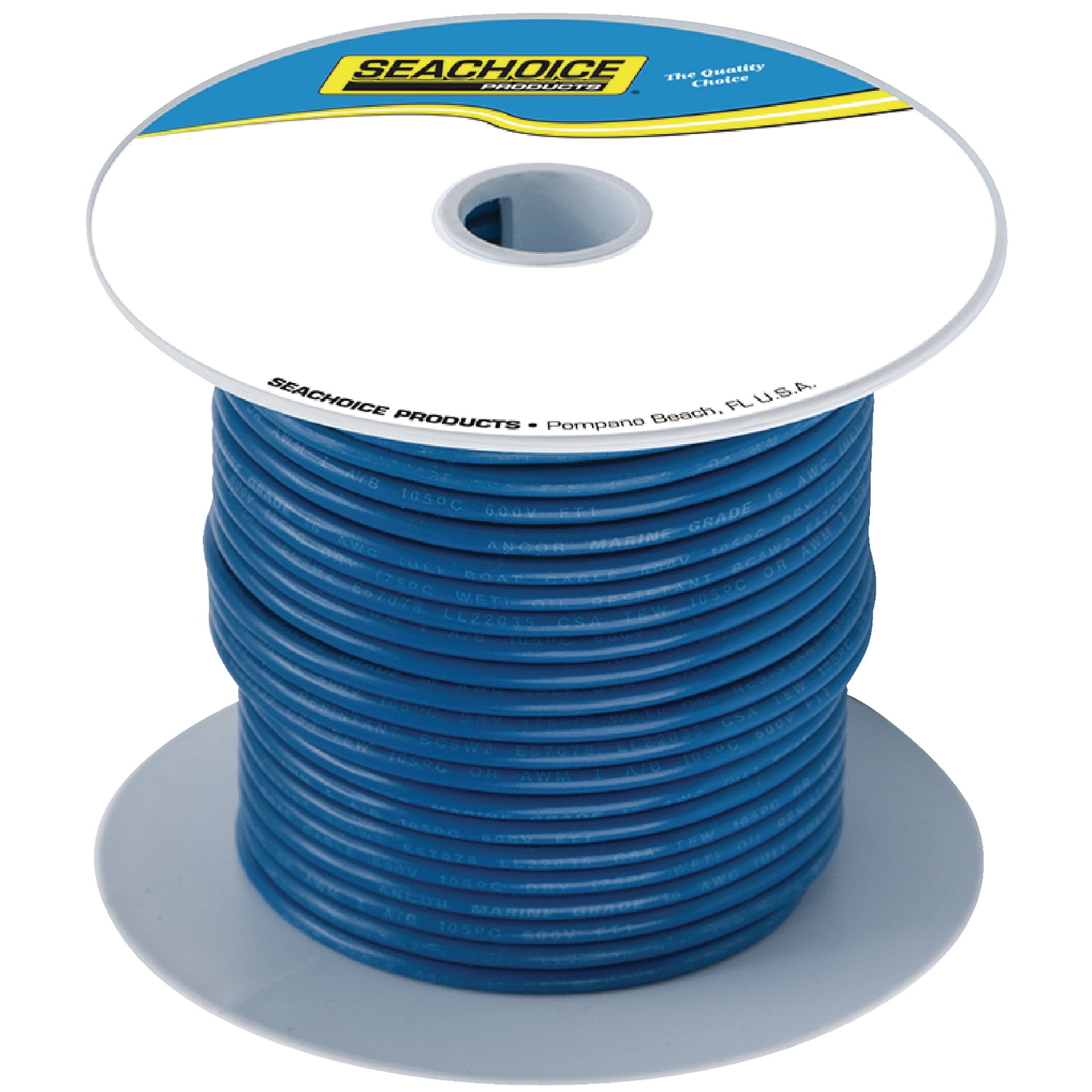 Seachoice 63111 Tinned Copper Marine Wire, 14 AWG, Dark Blue, 100 Ft ...