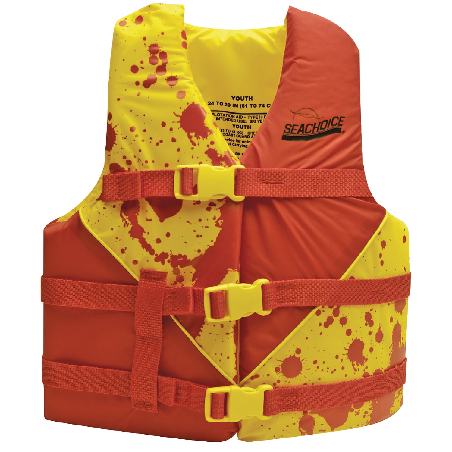 Seachoice 86170 Deluxe General Purpose Life Vest Red/Yellow, Youth ...