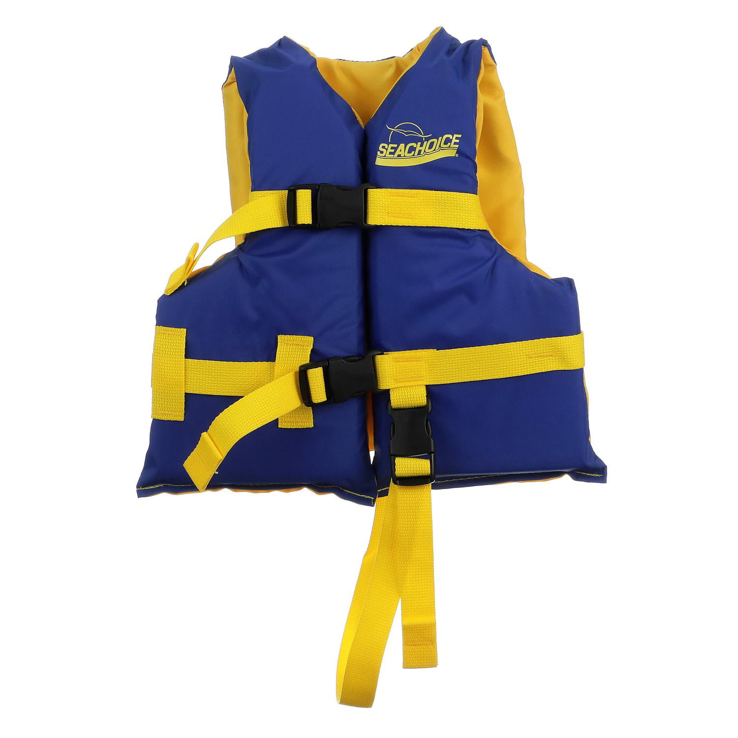 Seachoice Level 70 Life Jacket, Adjustable Boat Vest, Blue/Yellow ...