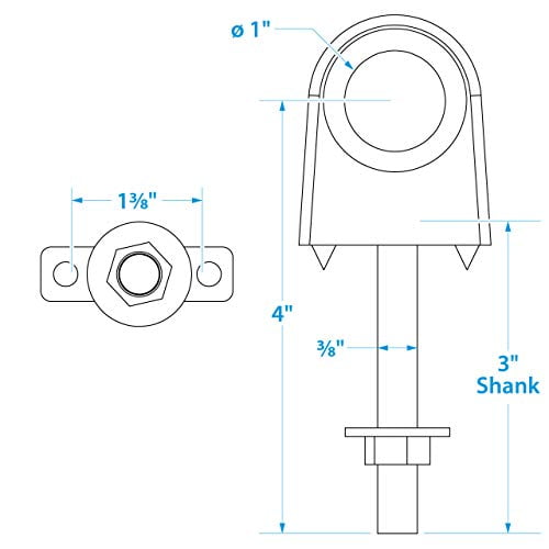 Seachoice Single Shank Bow Eye for Tow Lines or Boat Trailer Winch Hook ...