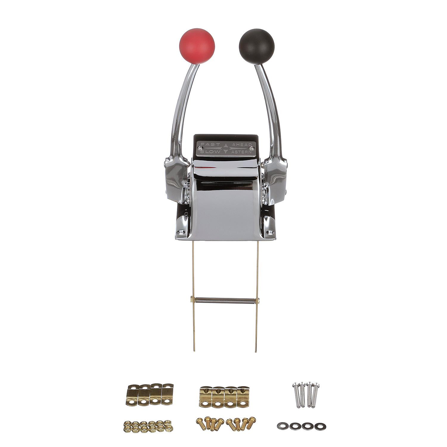 Seachoice Twin Lever Control, Chrome-Plated Brass, Red and Black Knobs ...