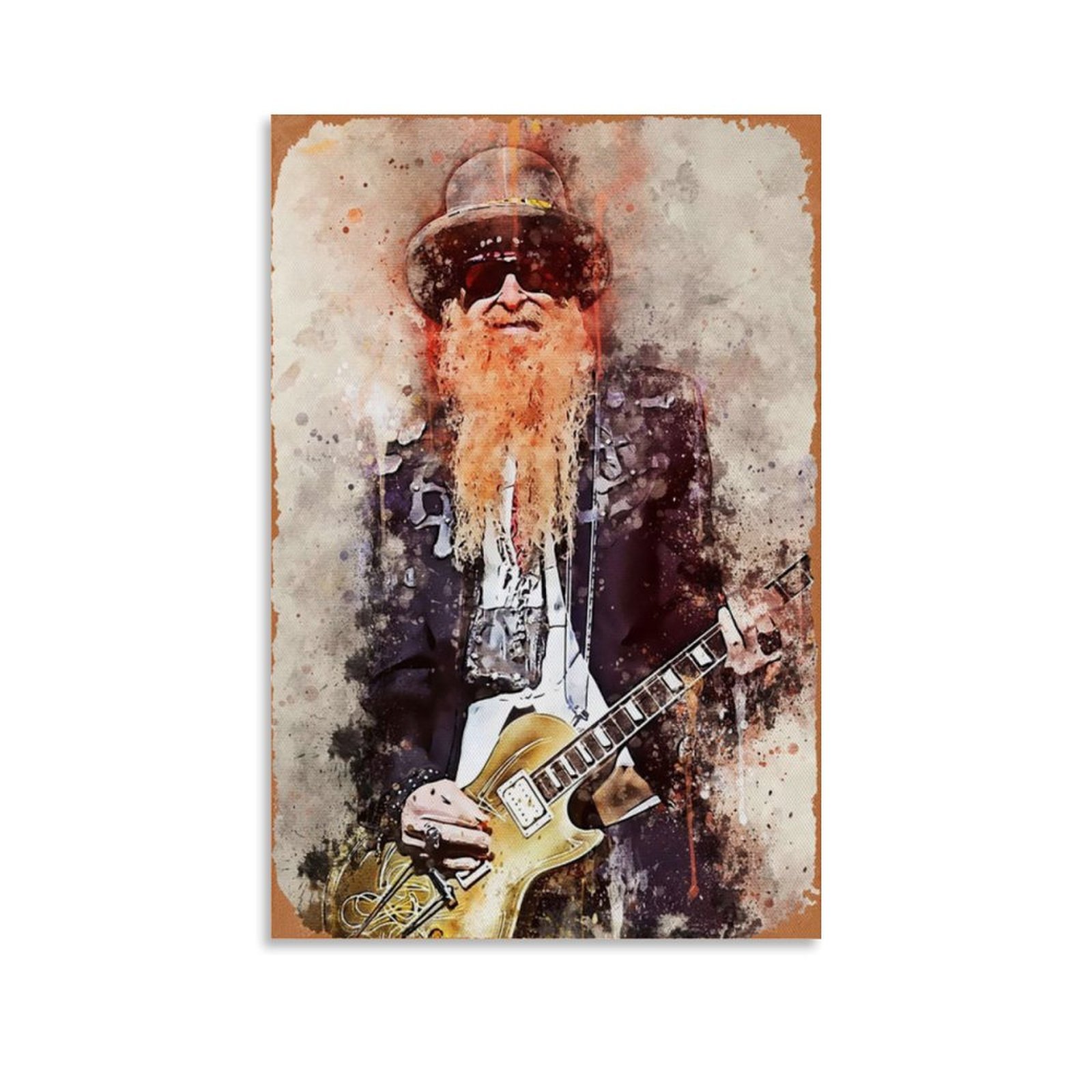 Seadlyise Billy Gibbons Plaque Poster Wall Art Canvas Aesthetic Music ...