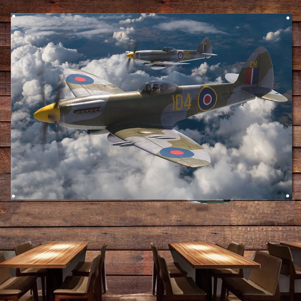 Seafire Mk.46 Fighter Jet Banner - Air Force Military Wall Art Poster ...