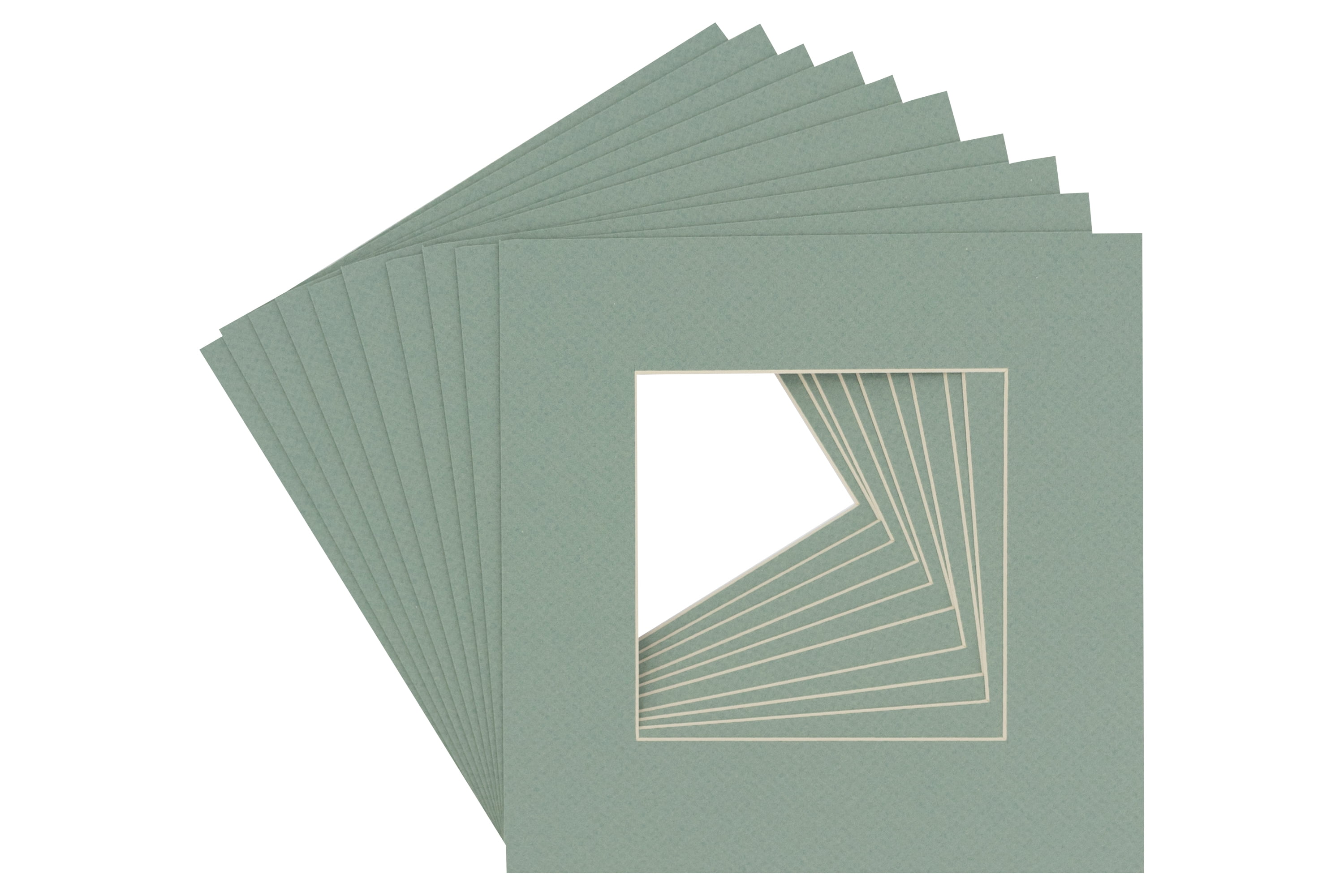 Seafoam Acid Free 12x12 Picture Frame Mats with White Core Bevel Cut ...