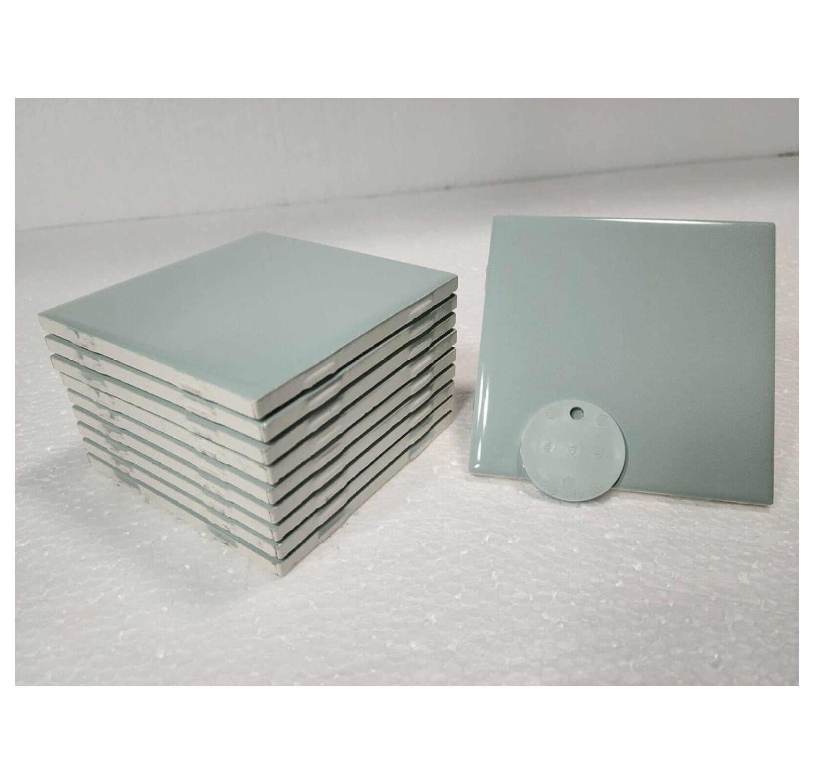 Seafoam Green 4 inch Ceramic Tile 4.25 in 4x4 Subway Square Shower ...