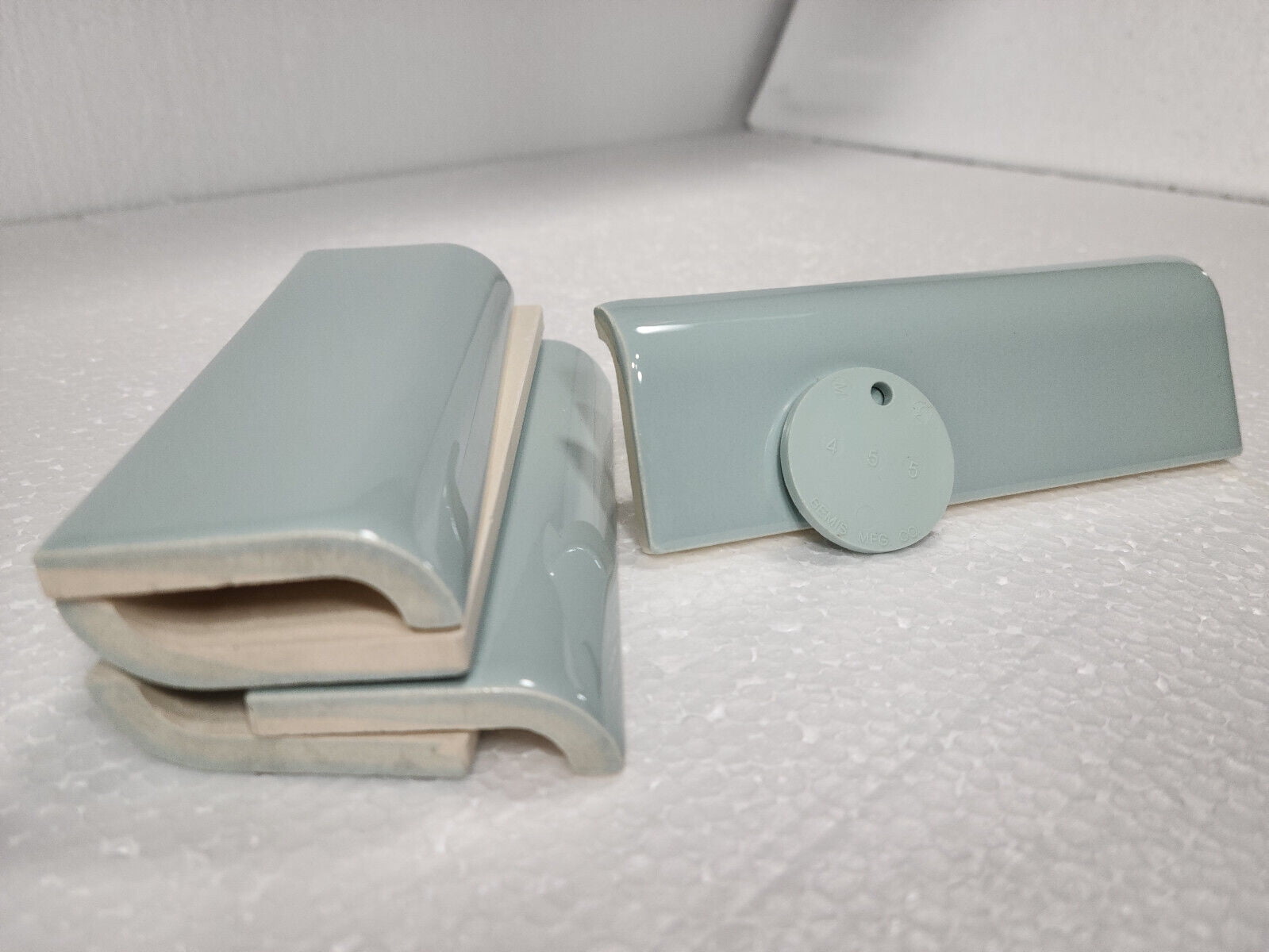 Seafoam Green Ceramic Tile Mud Cap Backsplash Subway Mudcap Mid Century ...