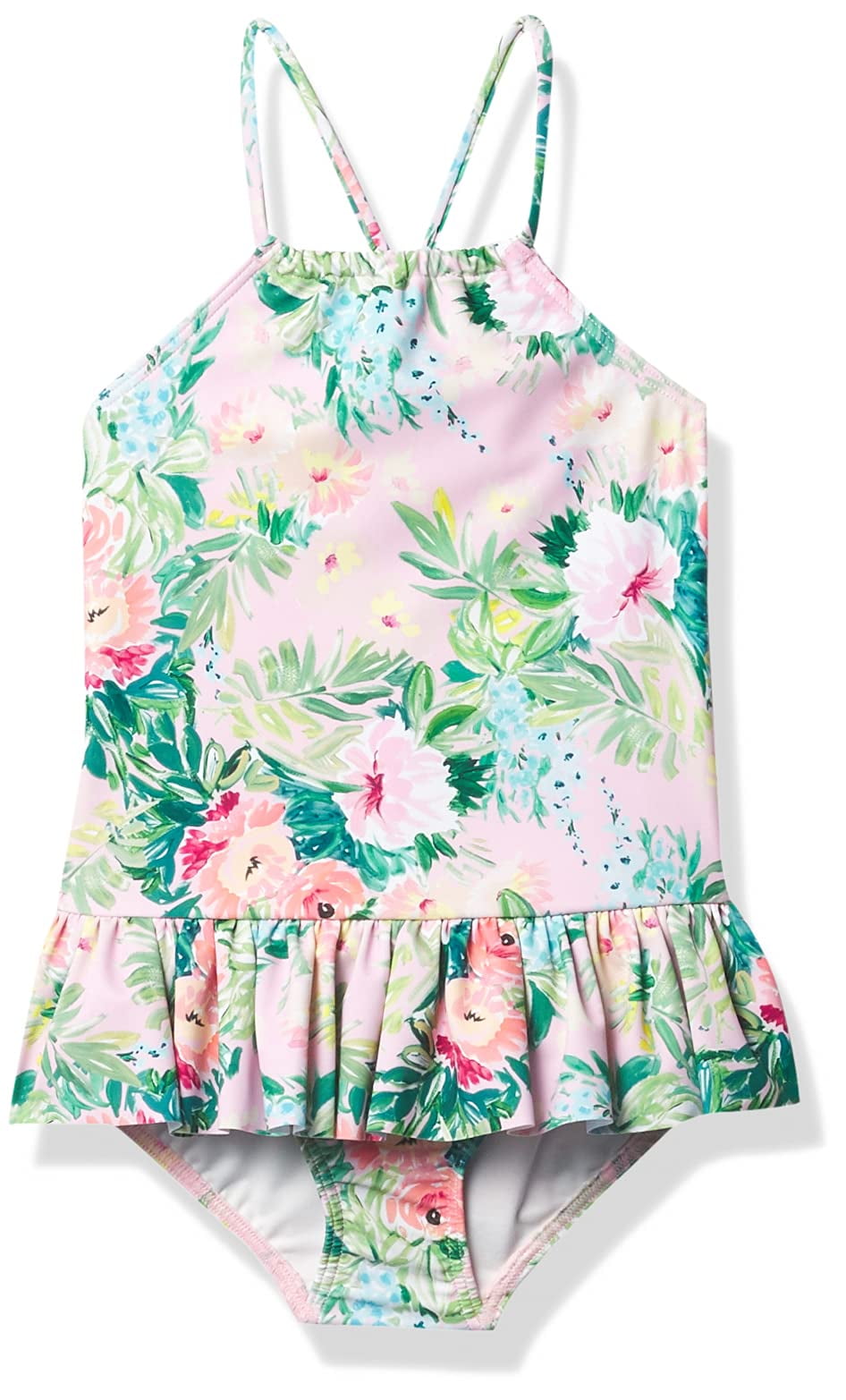 Seafolly Girls' Apron Front Tank One Piece Swimsuit with Ruffle Bottom ...