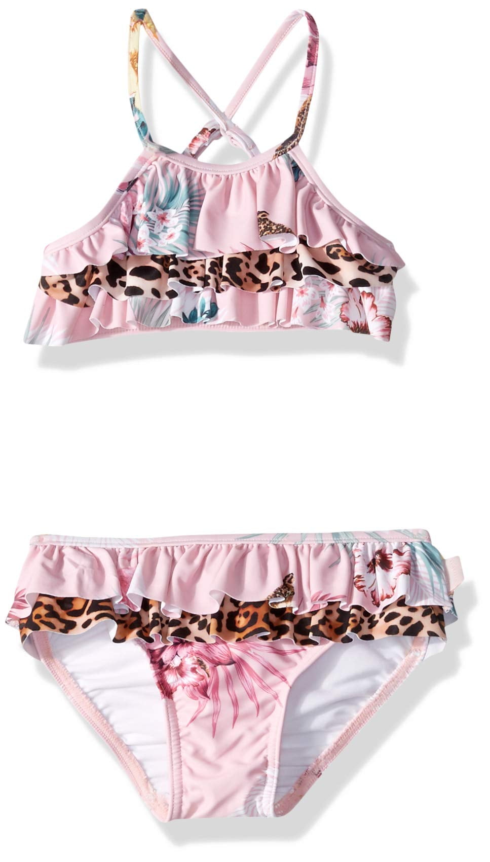 Seafolly Girls' Frill Front Tankini, Tropical Pink, 2 - Walmart.com