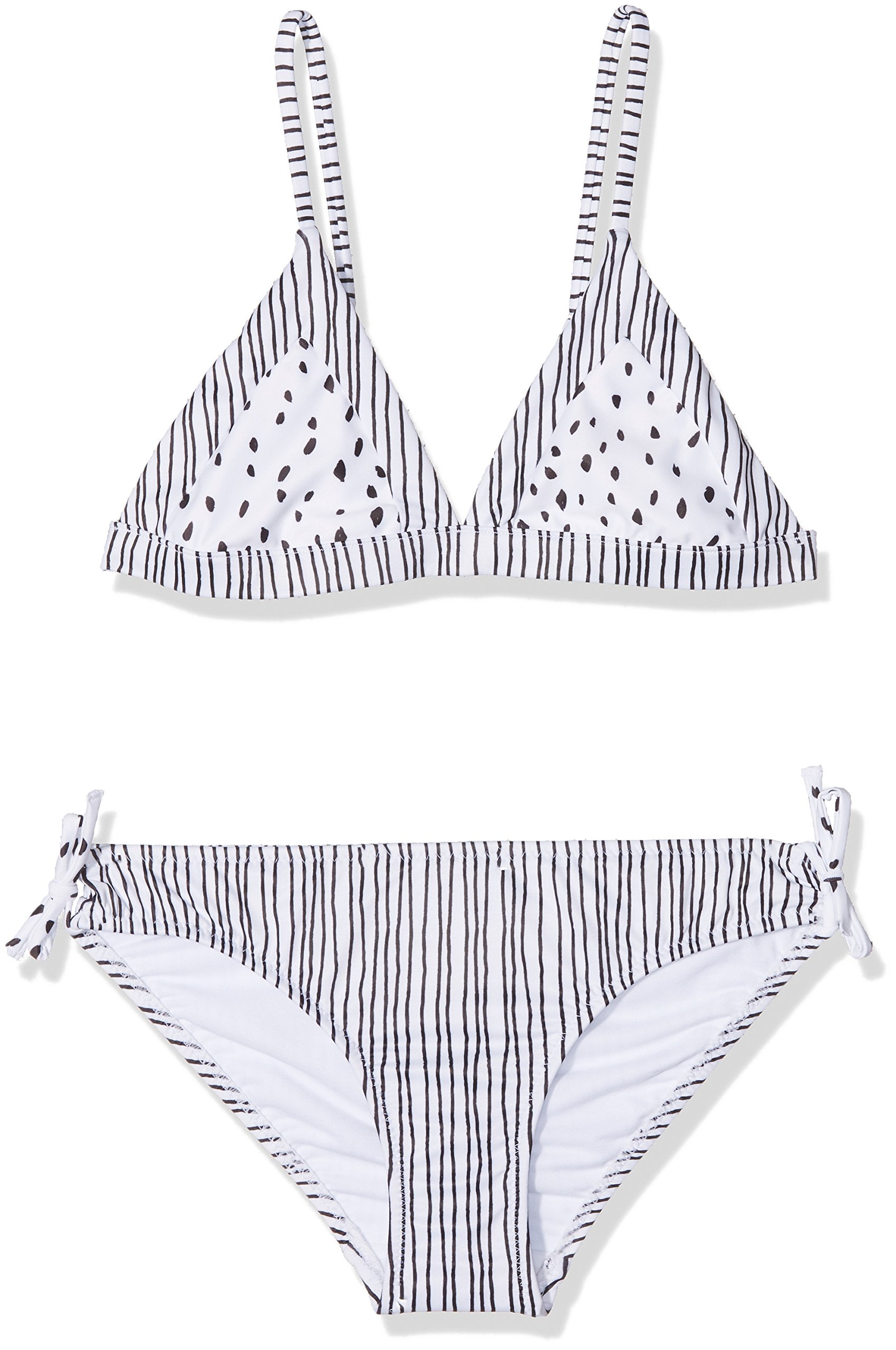 Seafolly Girls' Tri Kini Swimsuit, White/Black, 6 - Walmart.com