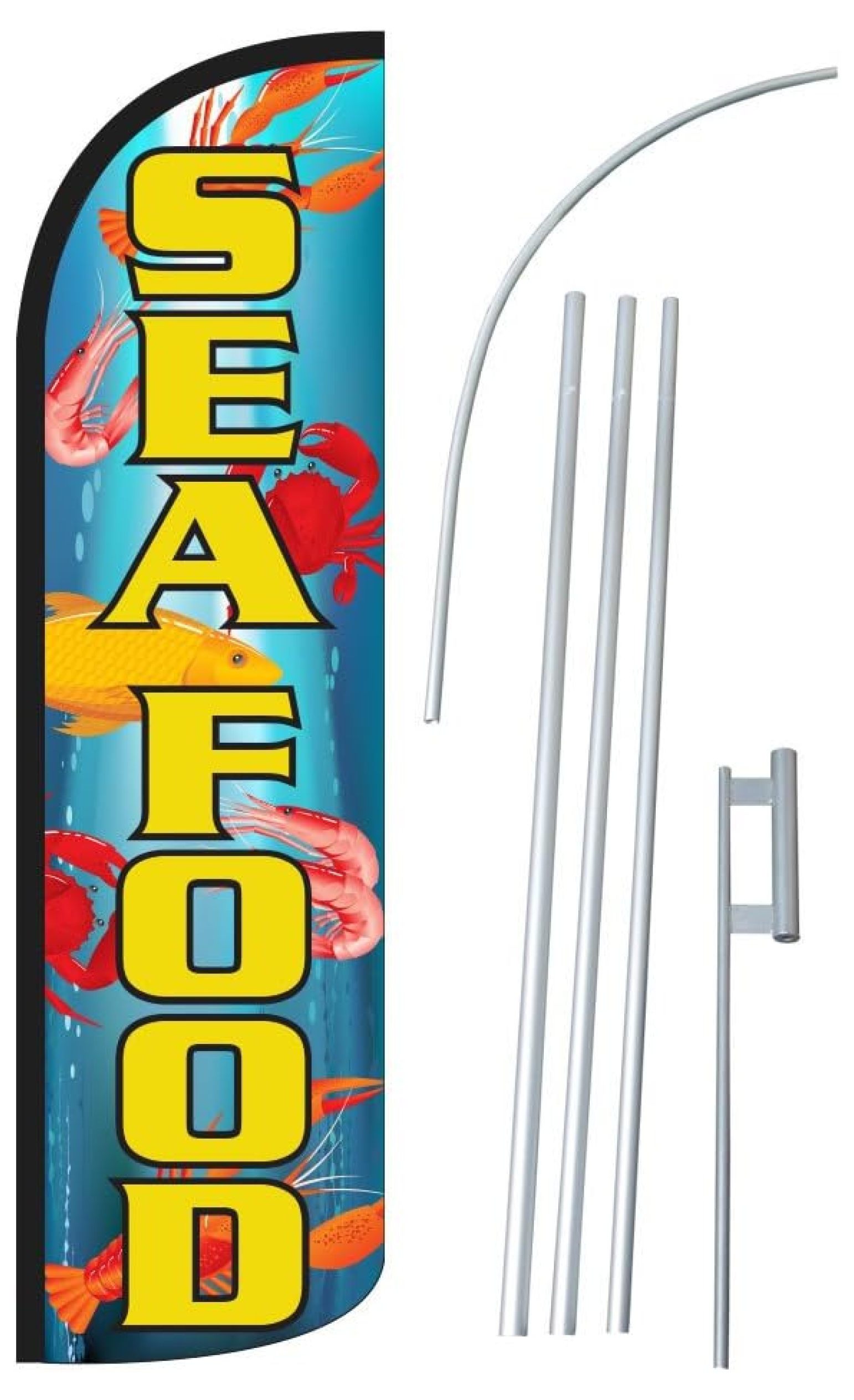 - "Seafood 12-Foot Super Swooper Flag with Heavy-Duty 15-Foo ...