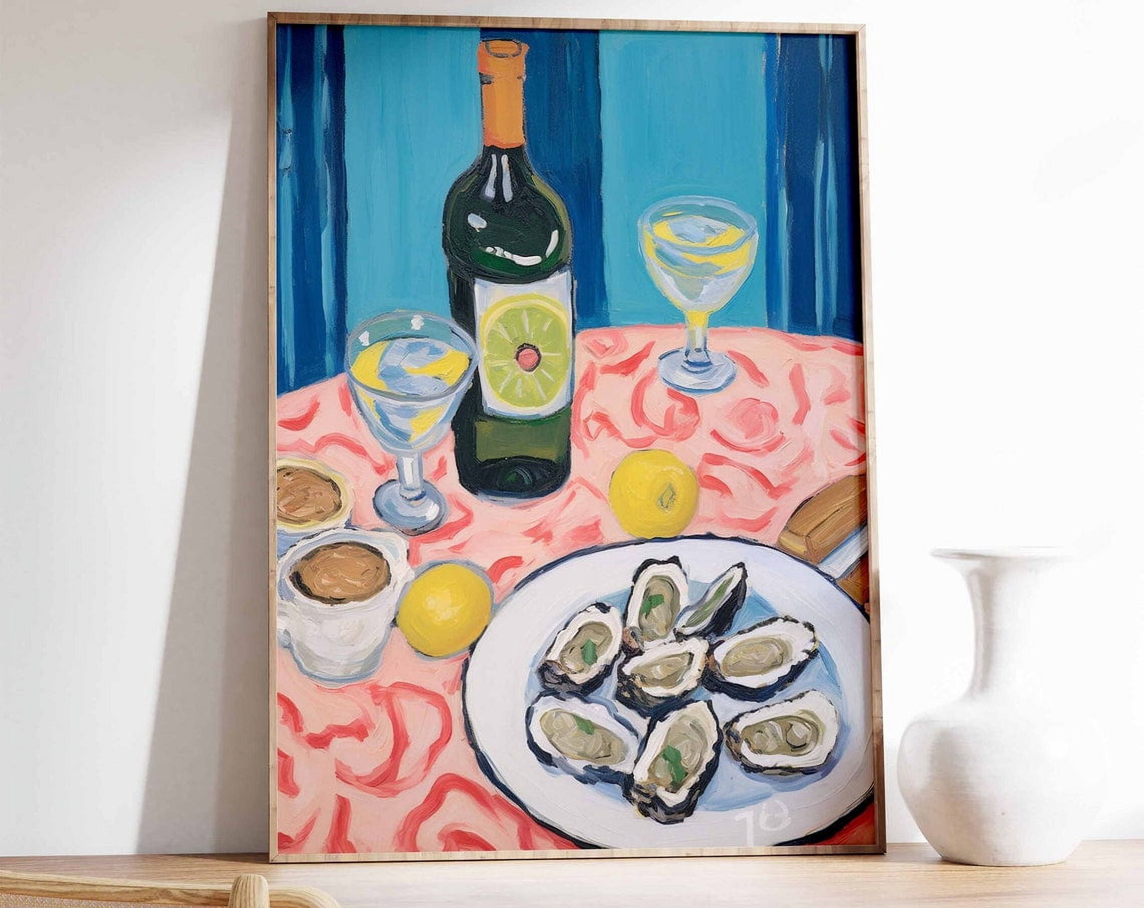 Seafood Art Print, Food Poster, Oysters Print, Vintage Kitchen Decor ...