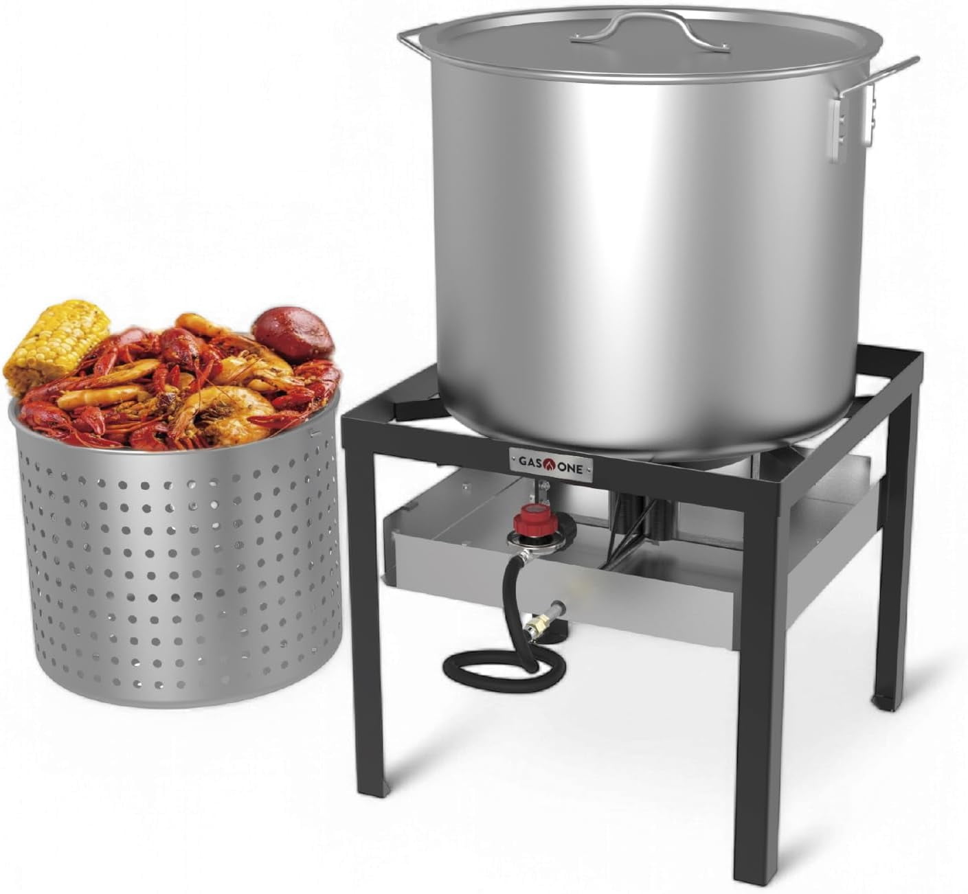 Seafood Boil Kit with Propane Burner, Propane Regulator, 60Qt Pot with ...