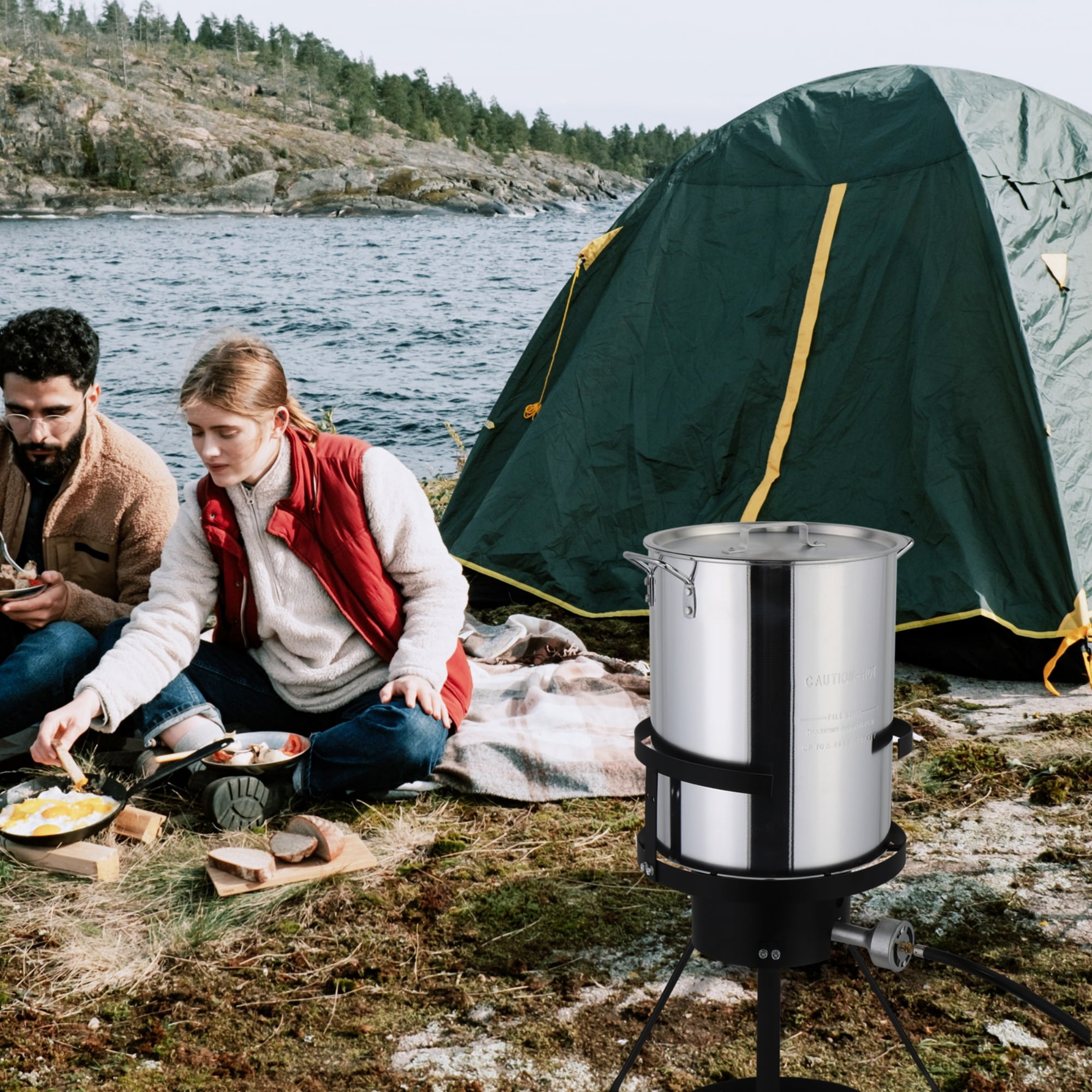 Seafood Boil Pot, Enyopro 30 Qt Turkey Fryer, Fish Fryers Outdoor ...