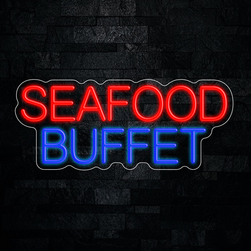 Seafood Buffet Neon LED Sign 24"L x 10"H #32700 - Walmart.com