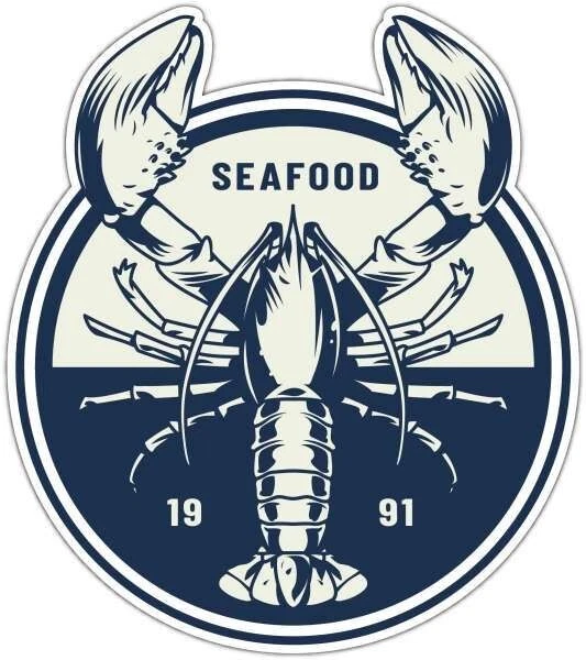 Seafood Lobster Crab Restaurant Car Window Stickerphone Decal Water ...