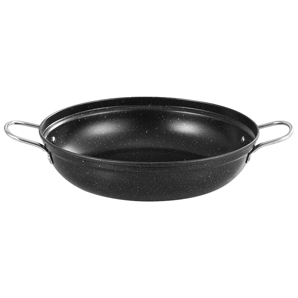 STRANDCHIC Stainless Steel Cooking Wok with Double Handles Black ...