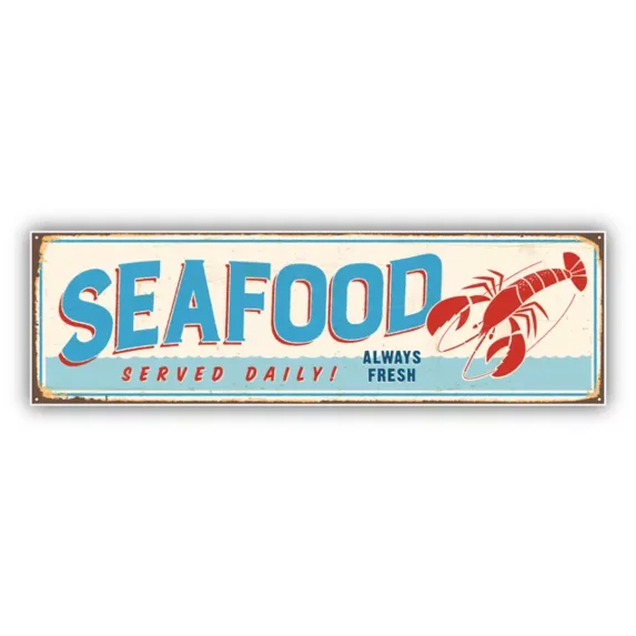 Seafood Retro Sticker Phone Decal Water Bottle Stickers Car Decals ...