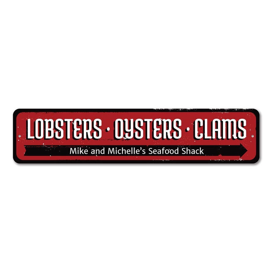 Seafood Shack Sign Lobsters Oysters Clams Sign Metal Wall Decor Size: 4 ...