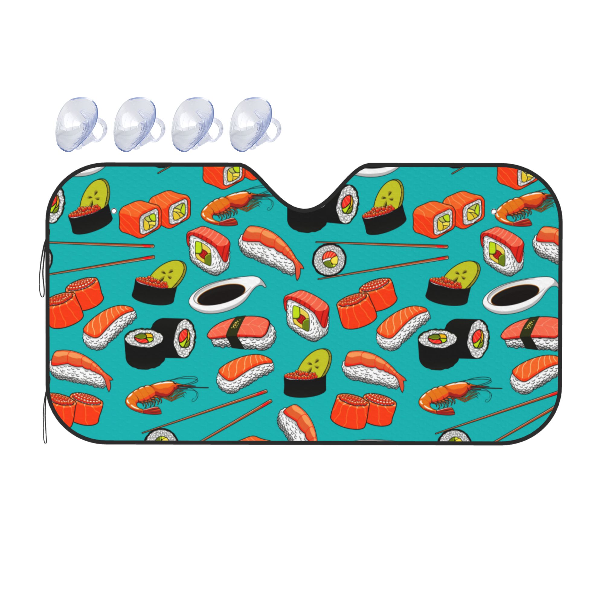 Seafood Sushi Prawn Wasabi Japanese 1-Piece Car Front Window Sunshade ...