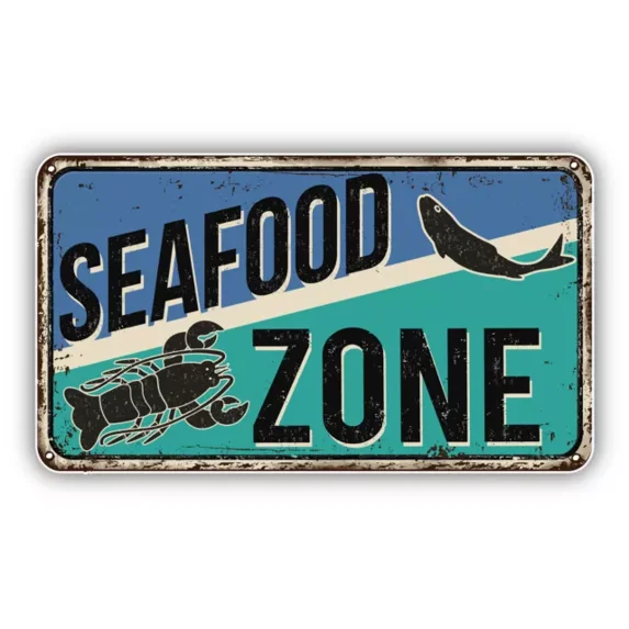 Seafood Zone Retro Sticker Phone Decal Water Bottle Stickers Car Decals ...