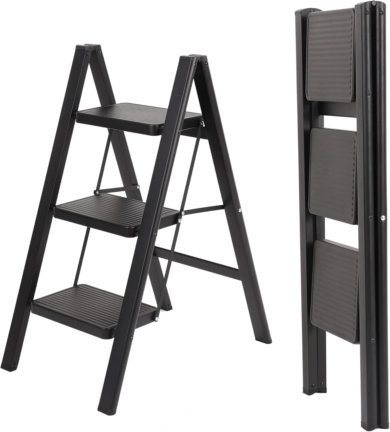 Seafrrzios SpaceSaving Foldable Step Stool MultiFunctional Bamboo ...