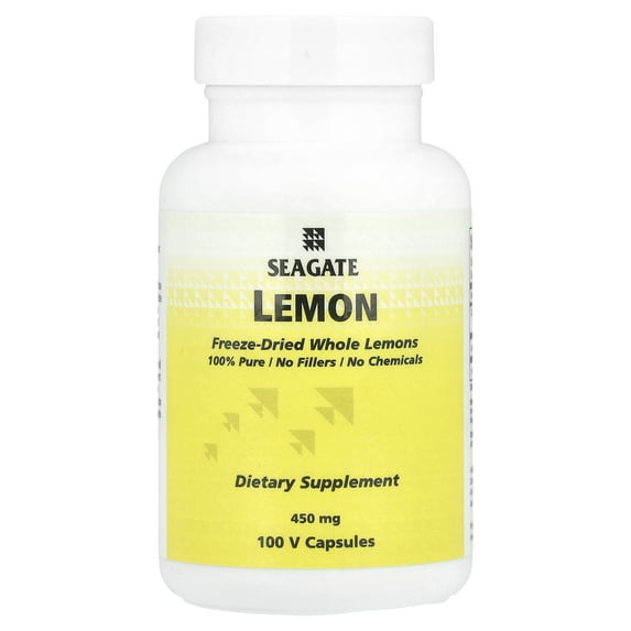 Seagate Freeze-Dried Whole Lemon, 450 mg, 100 V Capsules, 100% Pure ...