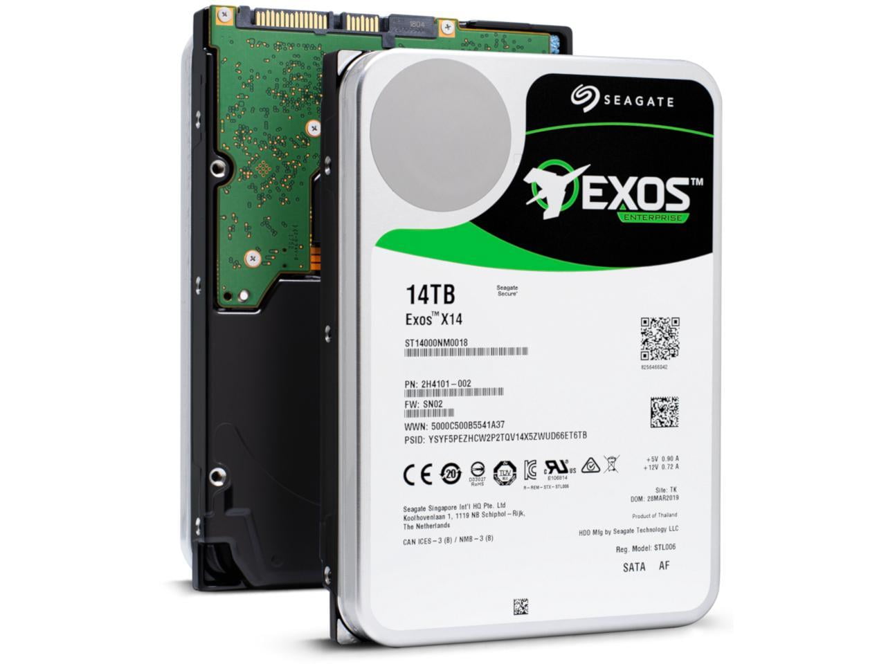 Seagate ST14000NM0018 14TB HDD Exos X14 7200 RPM 512e/4Kn SATA 6Gb/s 256MB Cache 3.5-Inch ...