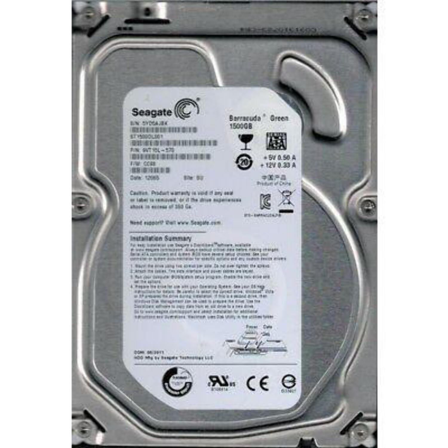 Seagate ST1500DL001 P/N: 9VT15L-570 2TB F/W: CC98 SU 5YD Barracuda Green - Walmart.com