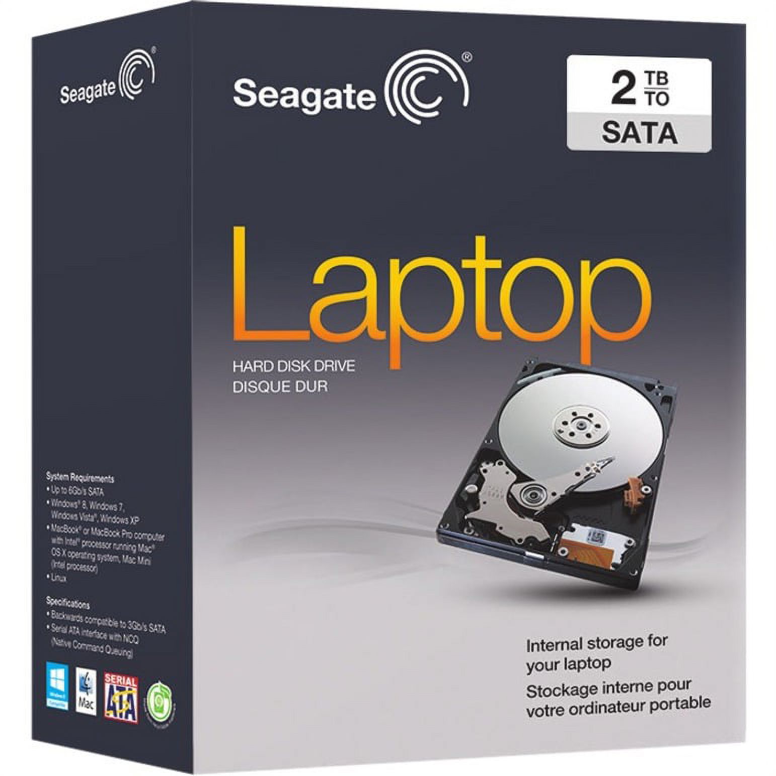 Seagate STBD2000102 2 TB Hard Drive, 2.5" Internal, SATA (SATA/600 ...