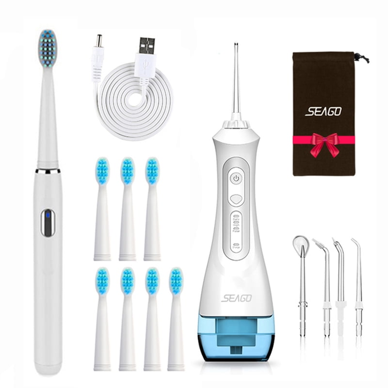Seago Rechargeable Electric Toothbrush with Water Flosser Adults Sonic Tooth Brush Oral Dental ...