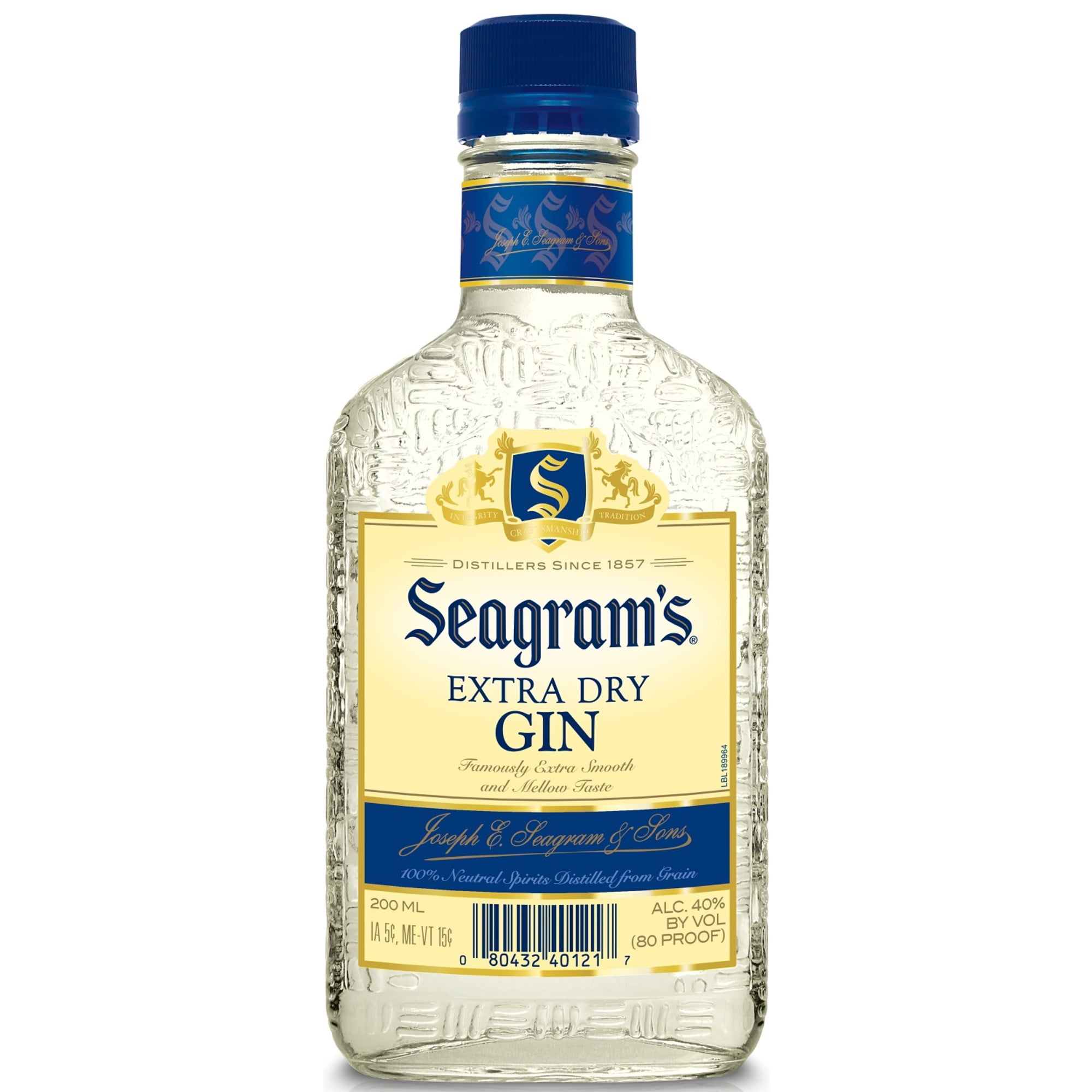 Seagram's Extra Dry Gin 200mL, 80 Proof - Walmart.com