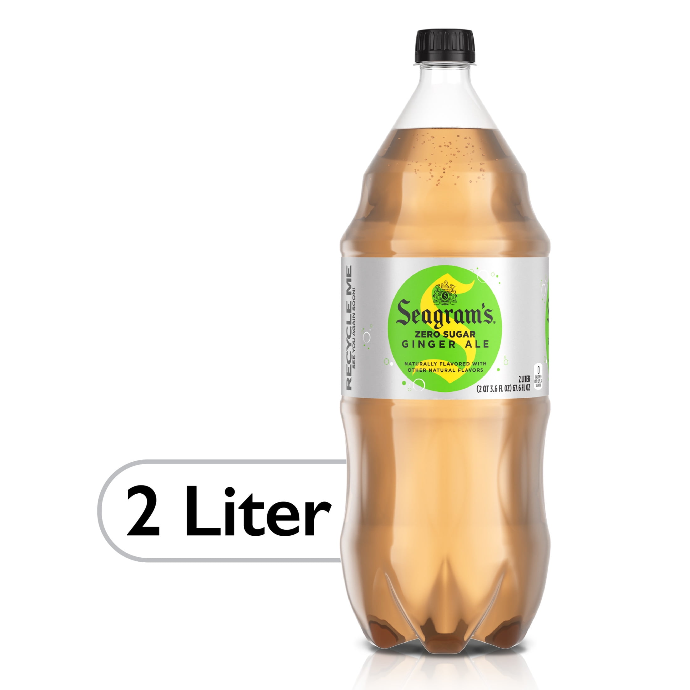 Seagrams Diet Zero Sugar Ginger Ale Soda Pop, 2 Liter Bottle - Walmart.com