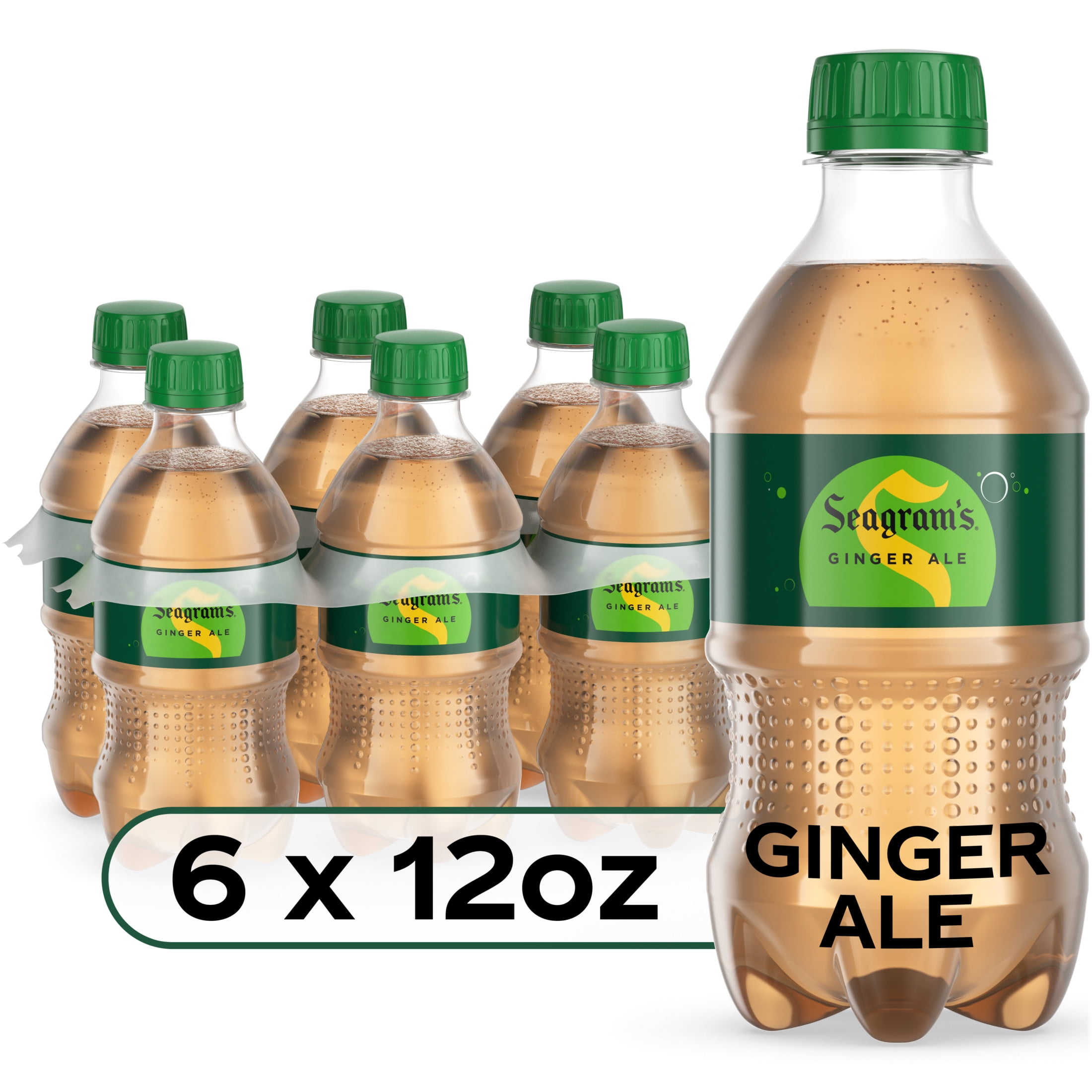 Seagrams Ginger Ale Bottles, 12 fl oz, 6 Pack - Walmart.com