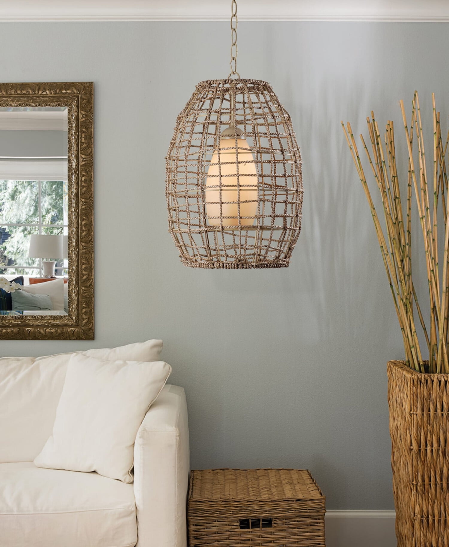Seagrass 1 Light Pendant with Tan Finish - Walmart.com