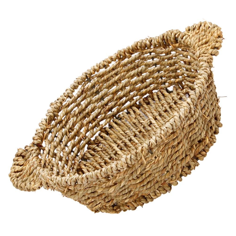 Seagrass Basket Woven Tray Straw Casserole Rattan Trivets Wooden Round ...