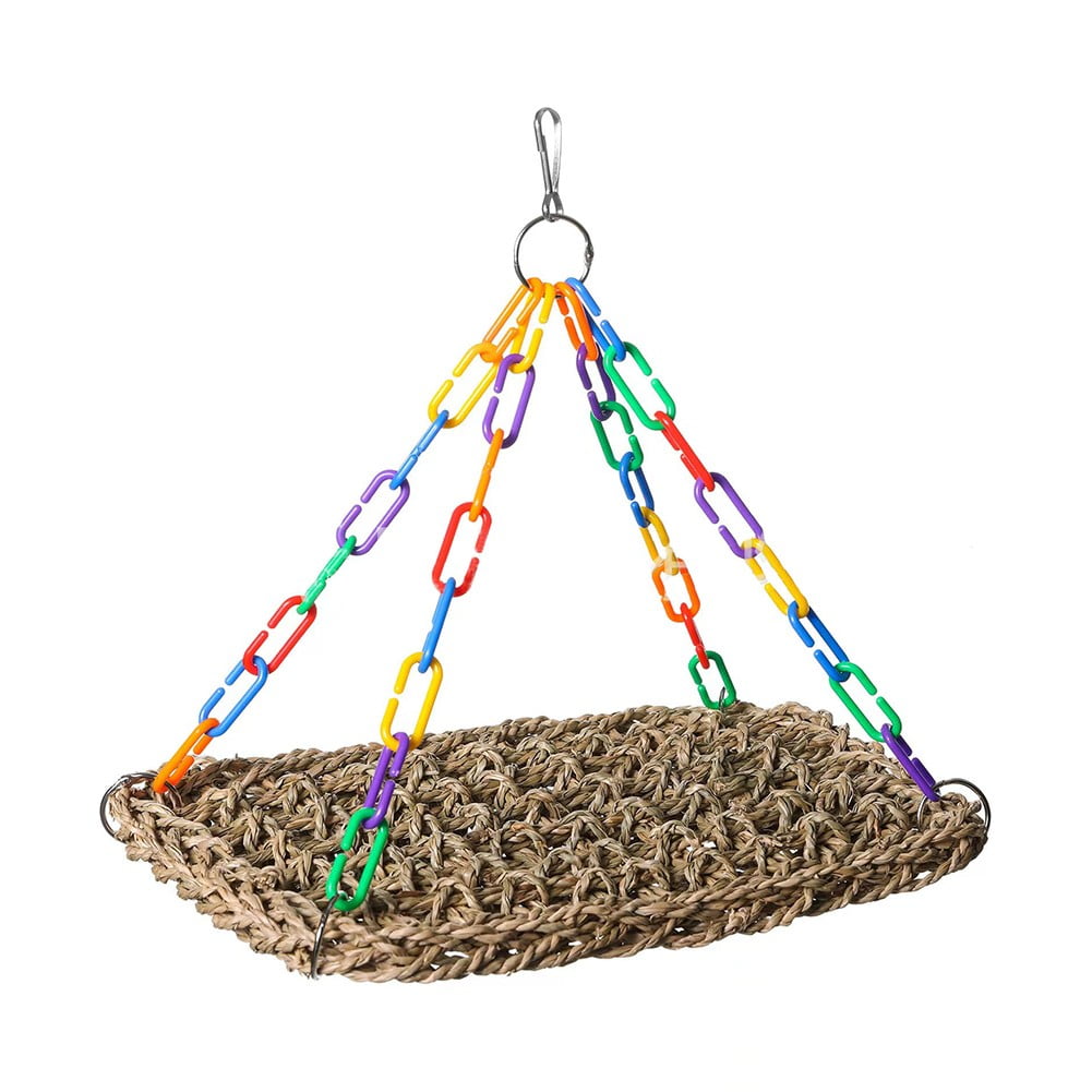 Seagrass Bird Swing Toy Parrot Platform Climbing Hanging Perch for ...