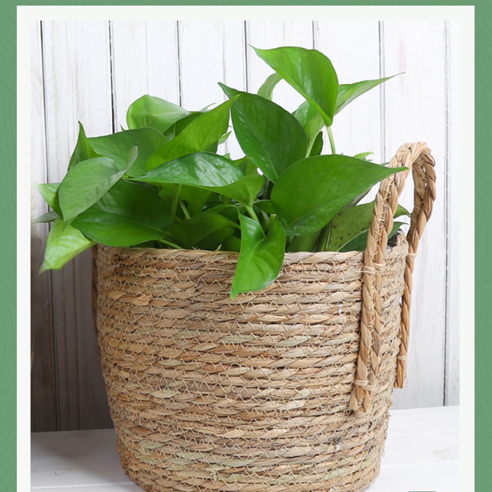 Seagrass Planters Basket Hand Woven Brown Plant Pots Plant Containers ...
