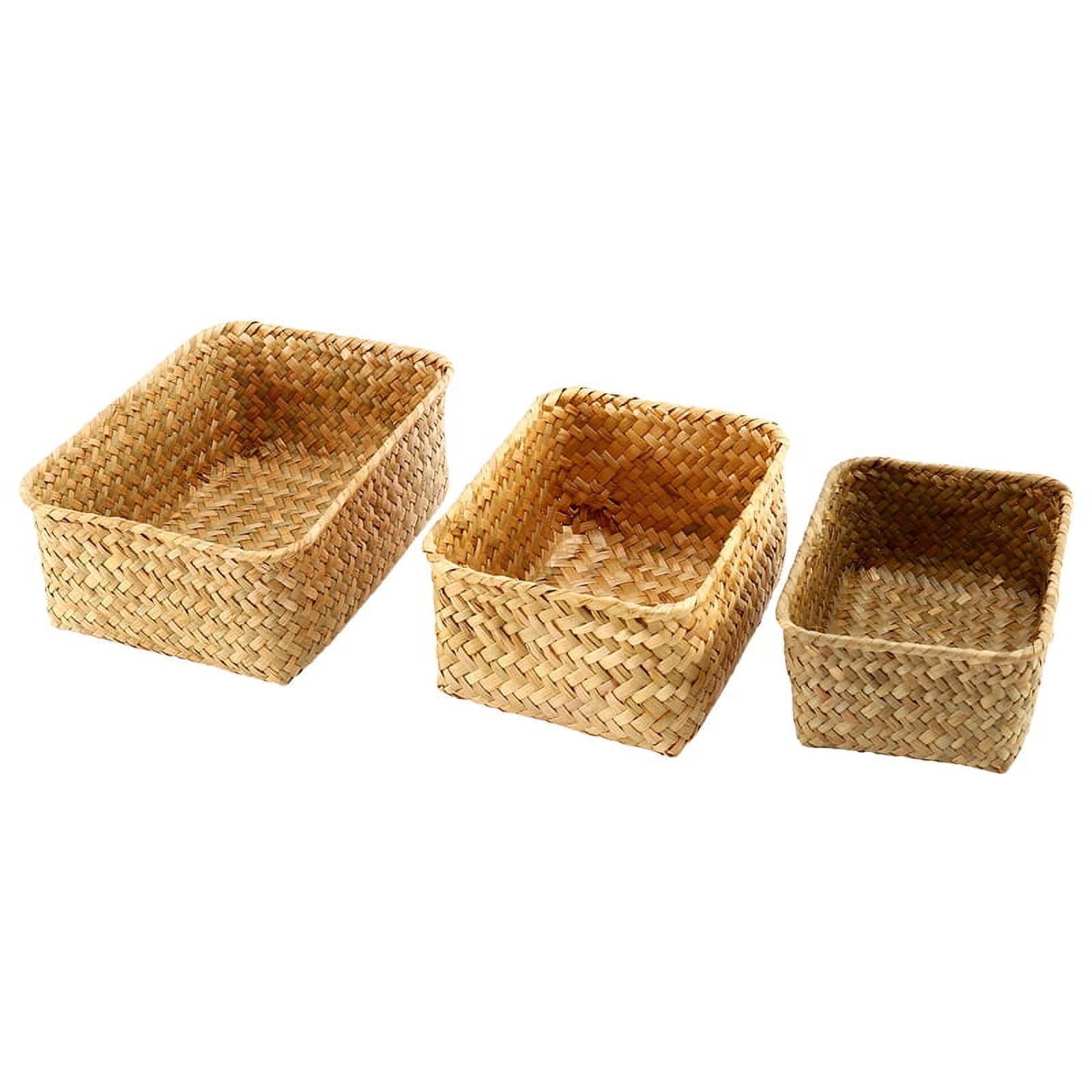 Seagrass Storage Basket, Multisize Handmade Rattan Shelf Baskets & Home ...