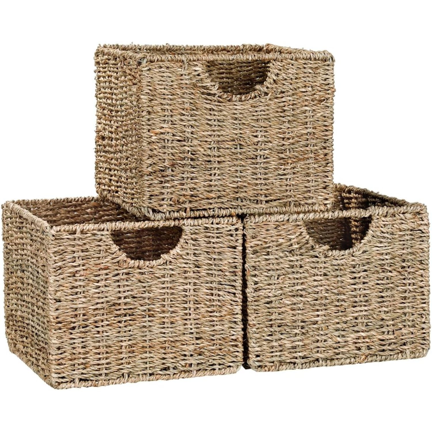 Seagrass Storage Baskets,Hand Woven Kitchen Storage Baskets,Pantry ...