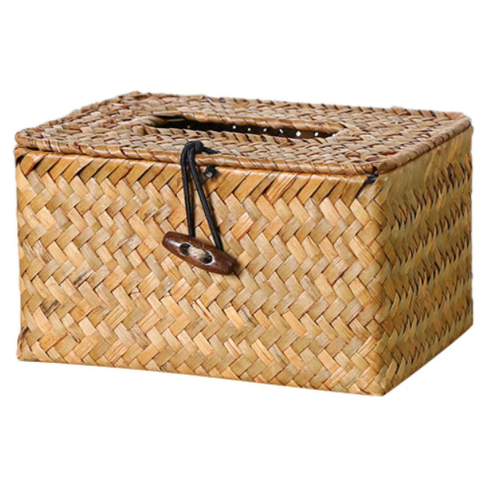 Seagrass Tissue Box Cover Rectangular Woven Napkin Holder Decorative ...