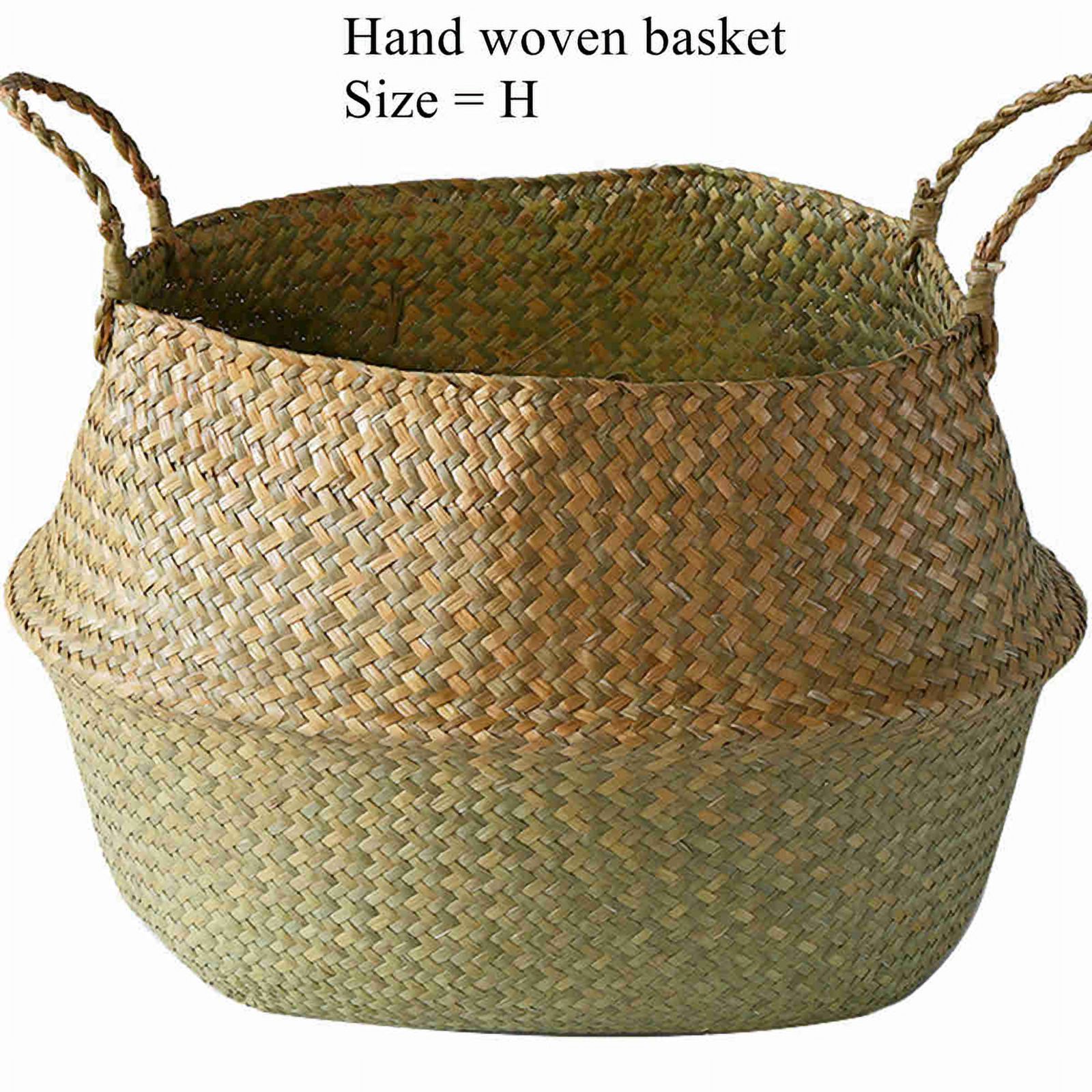 Seagrass Wicker Woven Storage Basket Planting Flower Pot Folding ...