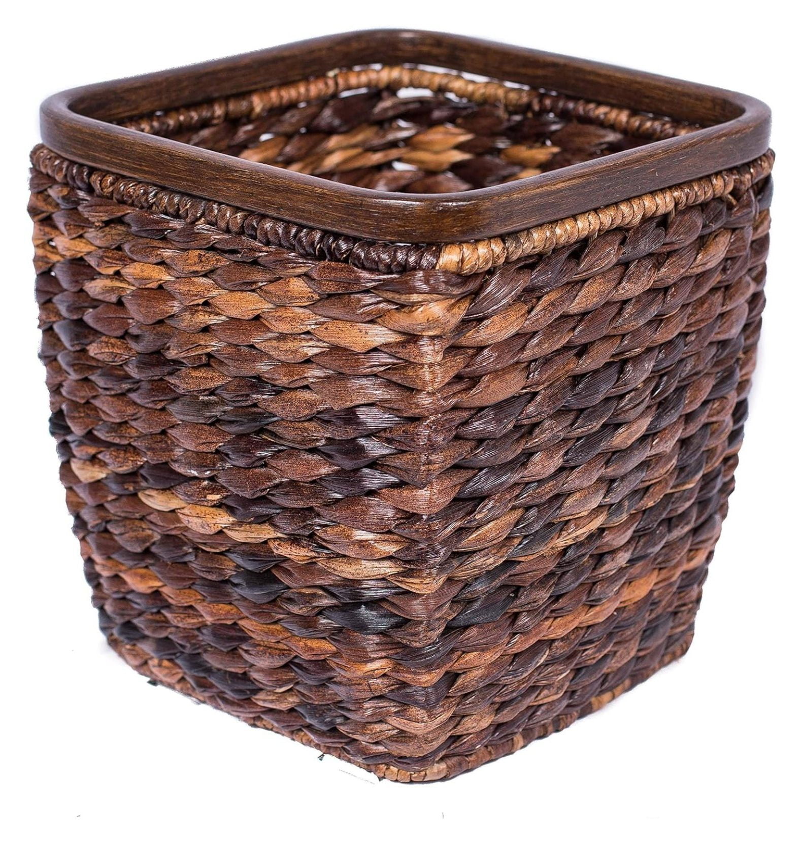 Seagrass Woven Wastebasket - Espresso - Office Waste Bin - Decorative ...