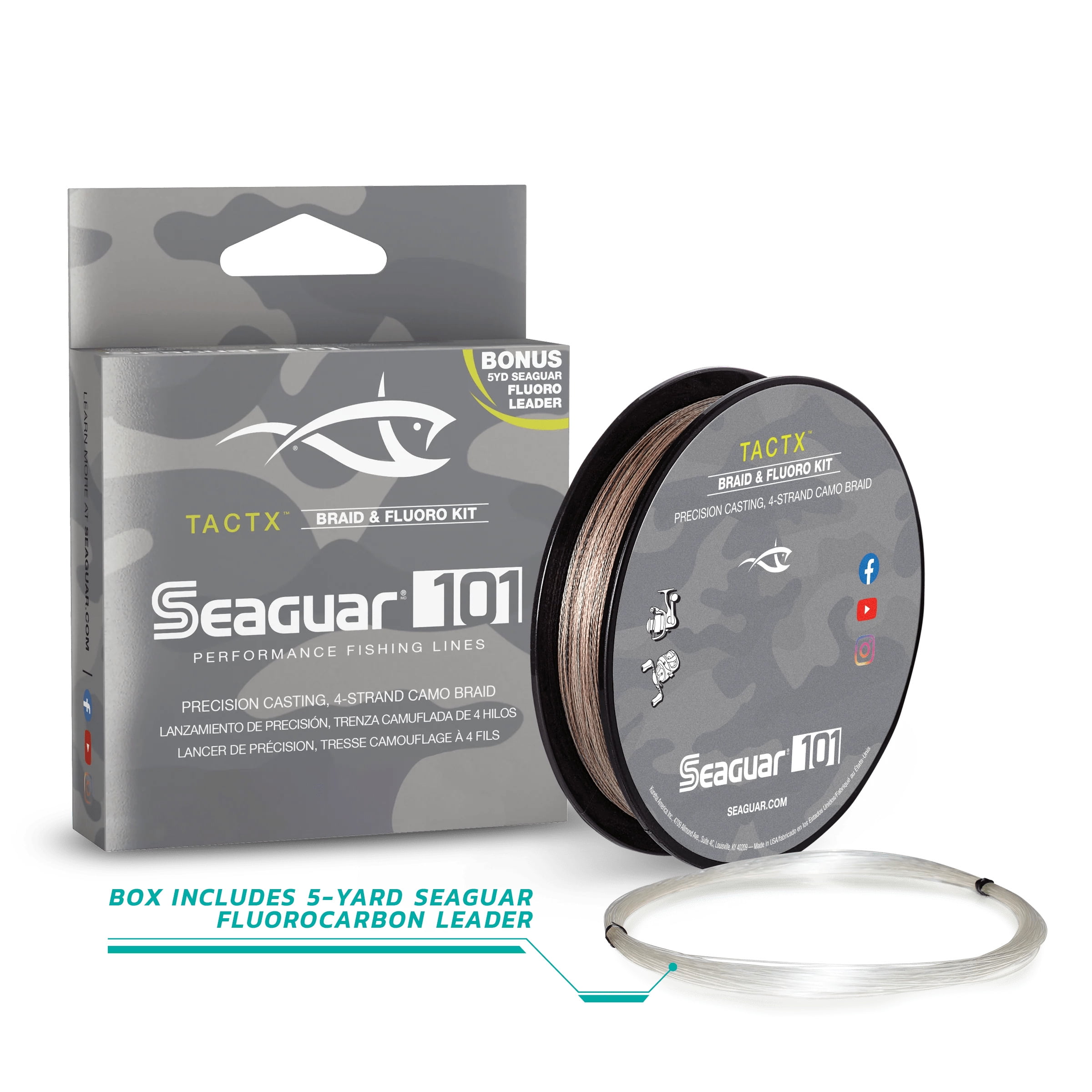 Seaguar 101 TactX Braid 15 lb FluoroLeader 150 yd - Walmart.com